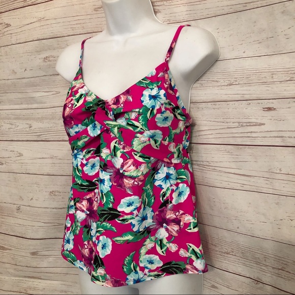 Jaclyn Smith | Swim | Jaclyn Smith Floral Ruched Tankini Swim Top ...